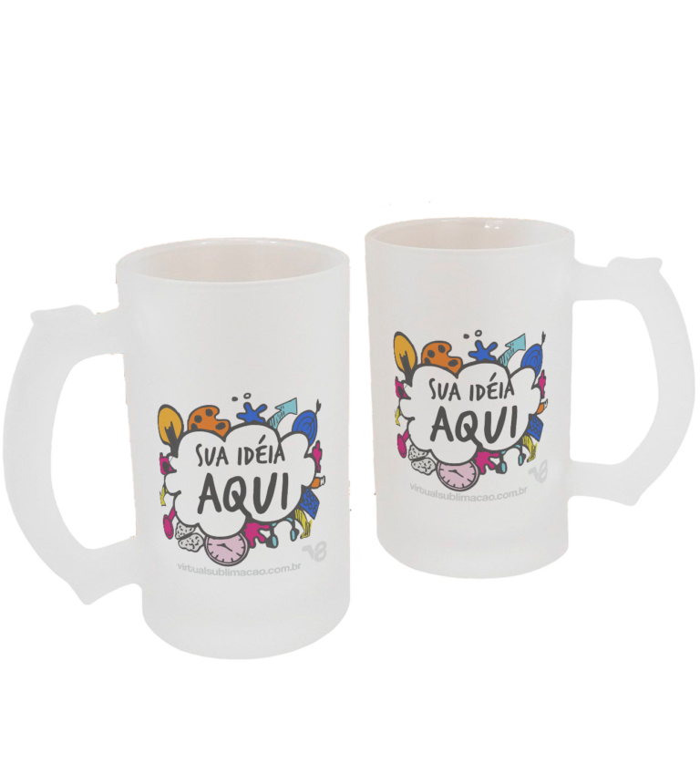 Caneca Chopp Vidro Jateado 475ml – Virtual Sublimação Caneca Chopp Vidro Jateado 475ml – Virtual Sublimação